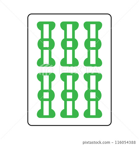 It's a mahjong tile. It's a sou. It's a six sou. - Stock Illustration ...