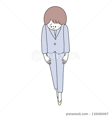 Illustration of a woman in a suit walking... - Stock Illustration ...
