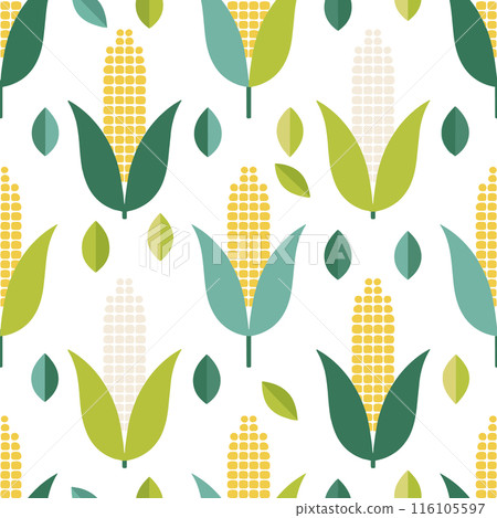 Seamless corn background pattern - Stock Illustration [116105597] - PIXTA