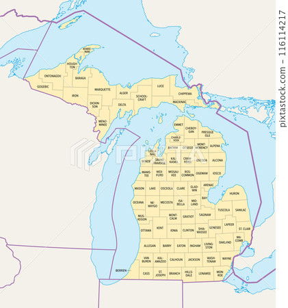 State Of Michigan County Map
