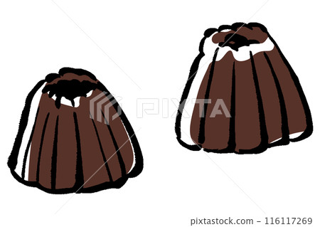 A brush-style illustration of a canelé - Stock Illustration [116117269 ...