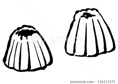 A brush-style line drawing of a canelé - Stock Illustration [116117273 ...
