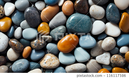Trendy colorful small sea stone pebble... - Stock Illustration ...
