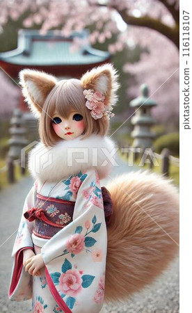 A cute beastman from another world wearing a... - Stock Illustration ...