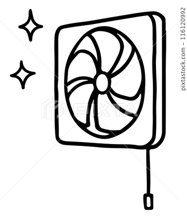 New ventilation fan line drawing - Stock Illustration [116120992] - PIXTA