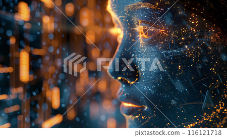 AI, Machine learning visualization as beautiful... - Stock Illustration ...