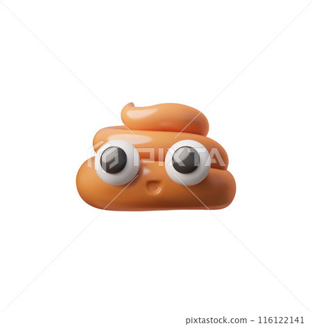 Poop brown emoji 3D plastic vector icon, glossy... - Stock Illustration ...