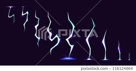 Lightning animation frames. Cartoon... - Stock Illustration [116124864 ...