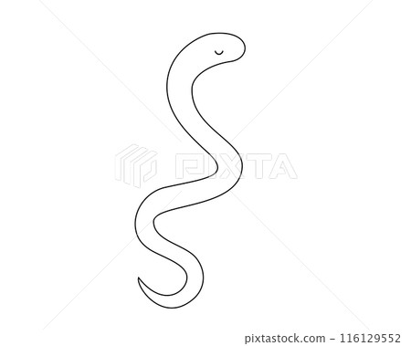 Simple line drawing illustration of a snake - Stock Illustration ...