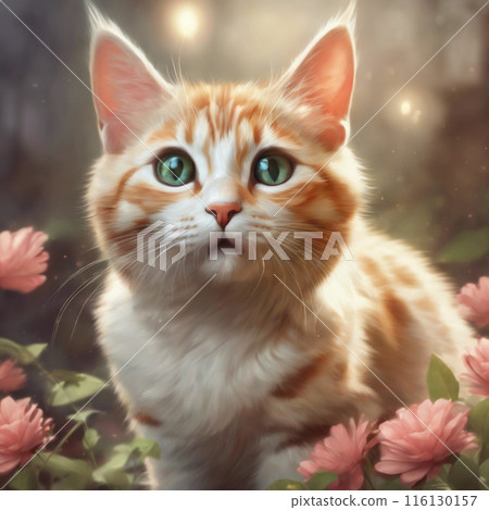 Healing cat - Stock Illustration [116130157] - PIXTA