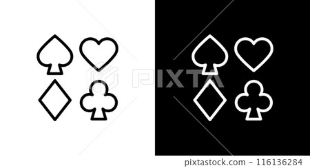 Simple playing card line icon - Stock Illustration [116136284] - PIXTA