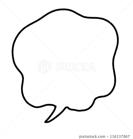 Cute wavy speech bubble, monochrome, wavy,... - Stock Illustration ...