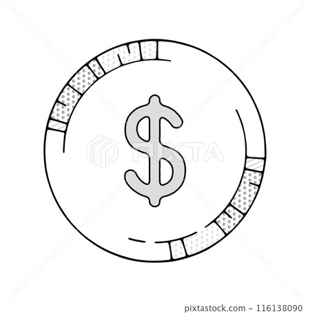Simple dollar coin icon - Stock Illustration [116138090] - PIXTA