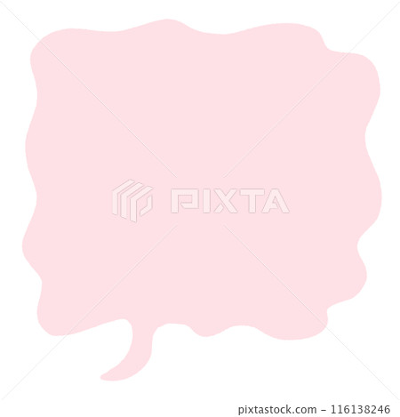 Hand-drawn wavy speech bubble, pink, wavy,... - Stock Illustration ...