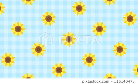 Sunflower pattern background Checkered pattern... - Stock Illustration ...