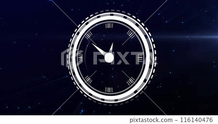 Image of digital clock in loading circles with...-插圖素材 [116140476 ...