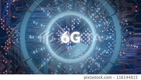 Image of 6g text over network of connections - Stock Illustration ...