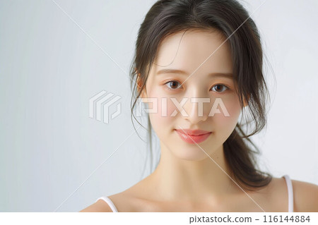 Healthy and beautiful woman front view - Stock Illustration [116144884 ...