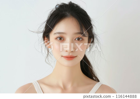 Healthy and beautiful woman front view - Stock Illustration [116144888 ...