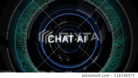 Image of chat ai text over circuit board... - Stock Illustration ...