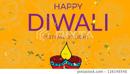 Image of happy diwali festival of light over... - Stock Illustration ...