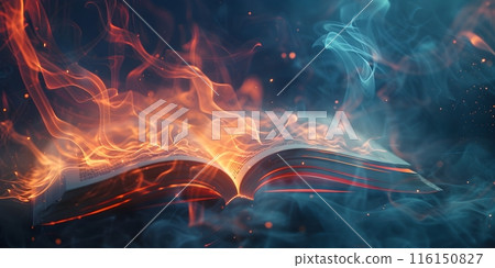 Wallpaper of burning Book, abstract concept,... - Stock Illustration ...