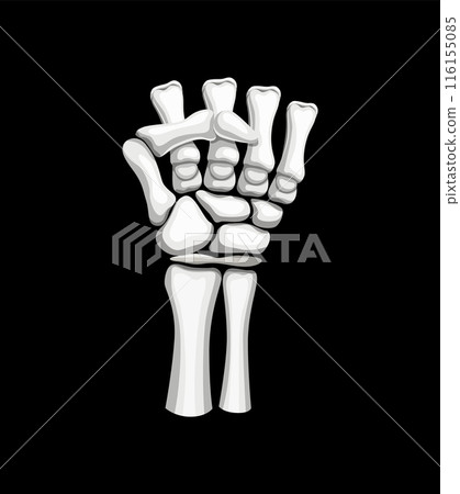 Skeleton clenched hand gesture. Vector ghostly,... - Stock Illustration ...