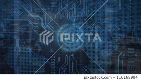 Image of graphs, map, computer language and... - Stock Illustration [116169994] - PIXTA
