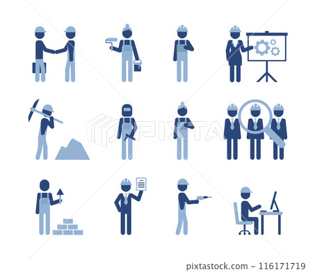 Engineering people. Engineer working at... - Stock Illustration ...