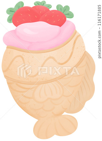 strawberry fish ice cream - Stock Illustration [116171885] - PIXTA