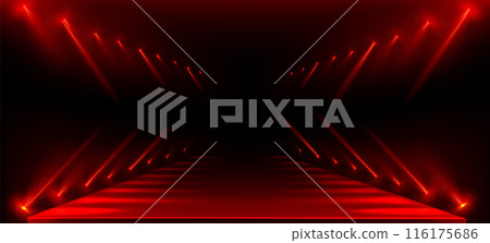 Fashion show runway with red lights - Stock Illustration [116175686 ...