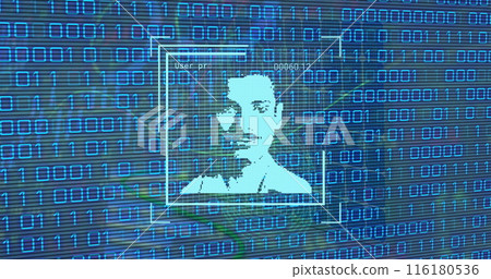 Image of digital interface over data processing - Stock Illustration ...