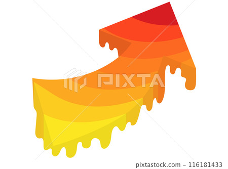 An arrow going from yellow to red representing... - Stock Illustration ...