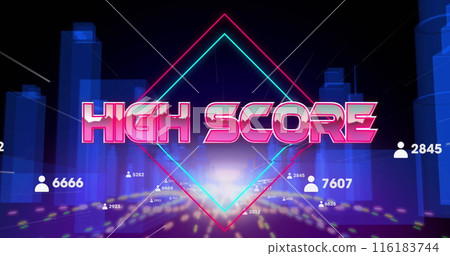 Image of high score text banner and profile... - Stock Illustration ...
