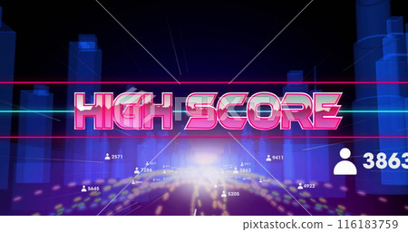 Image of high score text banner and profile... - Stock Illustration ...