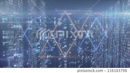 Image of data processing over glowing computer... - Stock Illustration [116183798] - PIXTA
