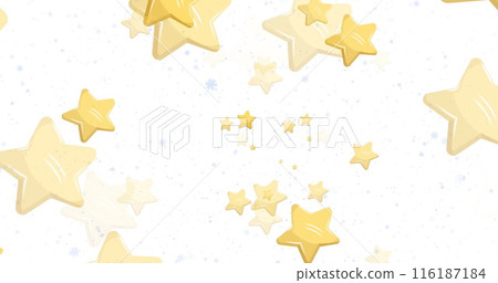 Golden stars of various sizes are floating on... - Stock Illustration ...