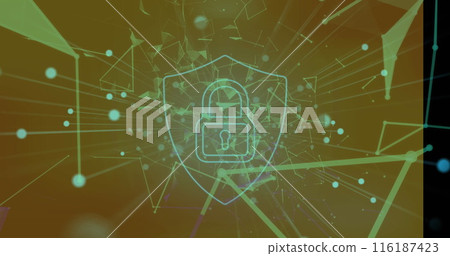 Image of security padlock icon and plexus... - Stock Illustration [116187423] - PIXTA