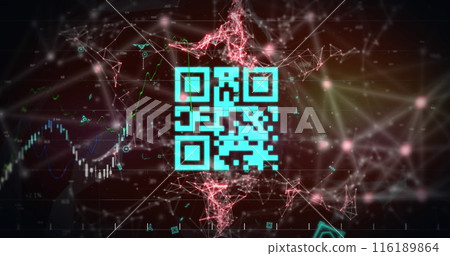 Image of qr code and shapes over black background - Stock Illustration ...