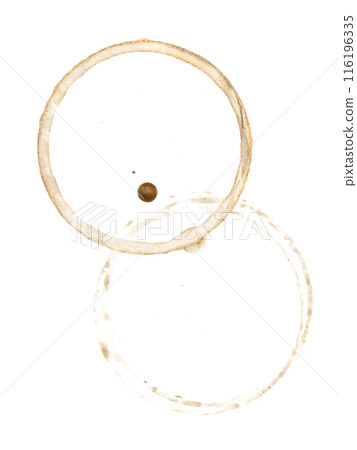 Brown Coffee Cup Mark on Isolated on White... - Stock Illustration ...