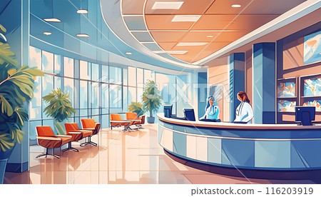 Hospital reception image illustration - Stock Illustration [116203919 ...