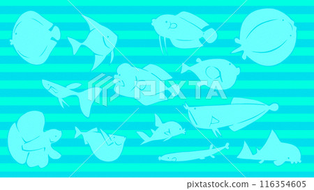 Blue relaxed fish background illustration - Stock Illustration ...