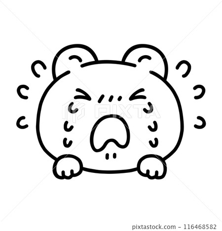 Crying bear line drawing - Stock Illustration [116468582] - PIXTA