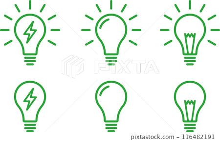Flashing light bulb icon illustration green 1 - Stock Illustration ...