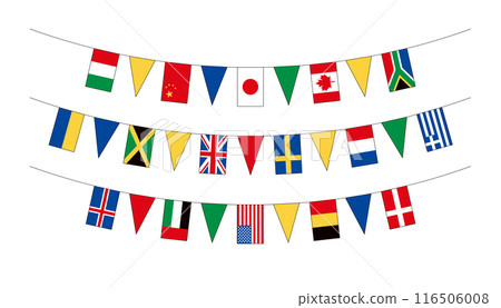 Illustration of an international flag banner... - Stock Illustration ...