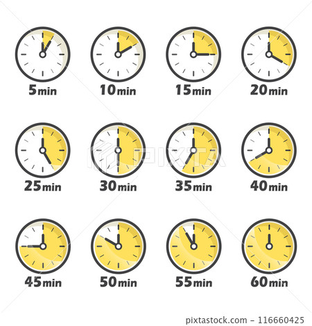 From 5 minutes to 60 minutes on stopwatch icon... - Stock Illustration ...