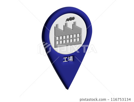 Stylish map pin Factory icon Mark Map symbol 3D... - Stock Illustration ...