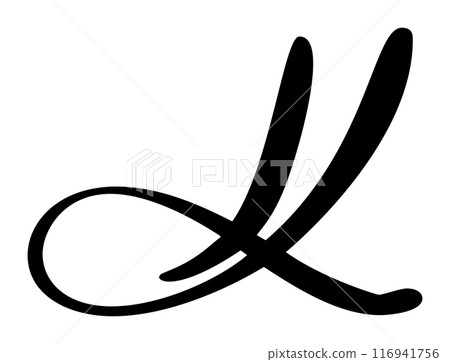 Hand drawn vector calligraphy letter K. Script... - Stock Illustration ...