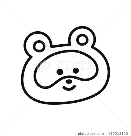 Tanuki face icon, line drawing - Stock Illustration [117018130] - PIXTA