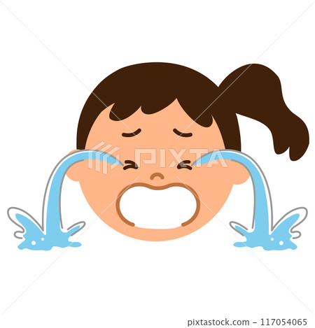 A girl crying with tears like a waterfall - Stock Illustration ...
